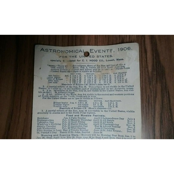 Other | Victorian 196 Hoods Sarsaparilla Advertising Calendar As Shown ...